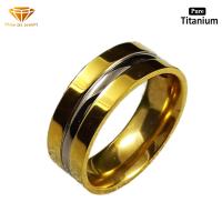 China Shineme Jewelry Fashion High Quality Gold Plated Pure Titanium Finger Ring Tr1903 for sale
