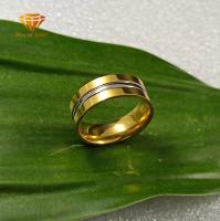 China Shineme Jewelry Fashion High Quality Gold Plated Pure Titanium Finger Ring Tr1903 for sale