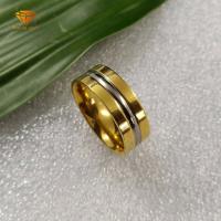 China Shineme Jewelry Fashion High Quality Gold Plated Pure Titanium Finger Ring Tr1903 for sale