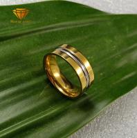 China Shineme Jewelry Fashion High Quality Gold Plated Pure Titanium Finger Ring Tr1903 for sale