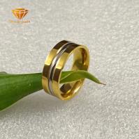 China Shineme Jewelry Fashion High Quality Gold Plated Pure Titanium Finger Ring Tr1903 for sale