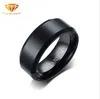 China Factory Wholesale 8mm Hand-Brushed Solid Titanium Ring Simple Basic Ring for Men Tr1995 for sale