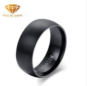 China Factory Wholesale Fashion Jewelry Men Rings Solid Titanium Jewelry Fashion Men's Rings Classic Black Titanium Rings Tr1996 for sale