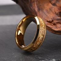China 8mm 6mm Width Tungsten Steel Rings, Gold Sandblasted Plating Gold Foil Inlaid Men's Couple Rings Tstr4672 for sale