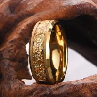China 8mm 6mm Width Tungsten Steel Rings, Gold Sandblasted Plating Gold Foil Inlaid Men's Couple Rings Tstr4672 for sale