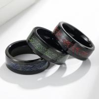 China Tungsten Steel Carbon Fiber Dragon Pattern Ring, Domineering Men's Nibelung Ring Tungsten Gold Jewelry Tskt025 for sale