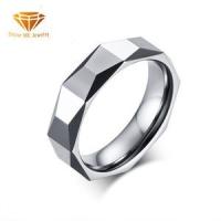 China Fashionable Simple Tungsten Steel Ring 5.5mm Multi-Faceted Ring for Men Tungsten Jewelry Wholesale Tstr059 for sale