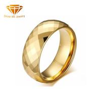 China Fashion Jewelry Wedding Ring Faceted IP Gold Tungsten Ring Tst2865 for sale