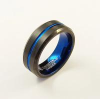 China Top Quality Fashion Ring Jewelry IP Black and Blue Tungsten Ring Tstr715 for sale