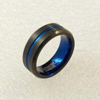 China Top Quality Fashion Ring Jewelry IP Black and Blue Tungsten Ring Tstr715 for sale