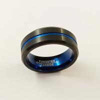 China Top Quality Fashion Ring Jewelry IP Black and Blue Tungsten Ring Tstr715 for sale