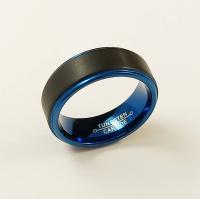 China Fashion Jewelry High Quality Tungsten IP Blue and Black Wedding Ring for Men Tstr015 for sale