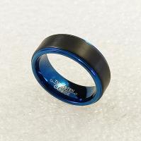 China Fashion Jewelry High Quality Tungsten IP Blue and Black Wedding Ring for Men Tstr015 for sale