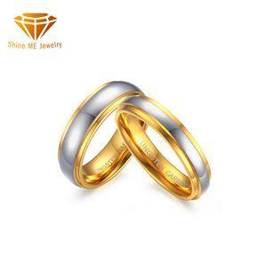 China Tungsten Gold New Products Tungsten Steel Gold Couple Rings European and American Style Engagement Rings Fashion Rings Tstr034 for sale