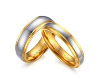 China Tungsten Gold New Products Tungsten Steel Gold Couple Rings European and American Style Engagement Rings Fashion Rings Tstr034 for sale