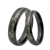 China Tungsten Steel Jewelry Forever Love Tungsten Gold Ring Couple Korean Version of Brashed Black Ring Tstr316 for sale