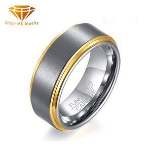 China Fashion Rings Tungsten Ring Men's IP Gold and Silver Wedding Ring for Men Fashion Accessories Tstr015g for sale