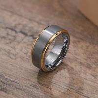 China Fashion Rings Tungsten Ring Men's IP Gold and Silver Wedding Ring for Men Fashion Accessories Tstr015g for sale