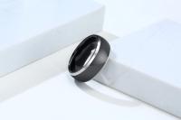 China Fashion Jewelry Tungsten Steel Rings Wholesale Simple Style Black Plating Jewelry Tungsten Wedding Ring for Men Tstr008b for sale