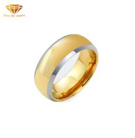 China Tungsten Steel Rings Men's Gold Tungsten Rings Wholesale Simple Style Tungsten Fashion Ring Jewelry Tstr008g for sale