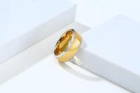 China Tungsten Steel Rings Men's Gold Tungsten Rings Wholesale Simple Style Tungsten Fashion Ring Jewelry Tstr008g for sale