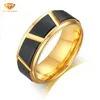 China Manufacturers of Tungsten Jewelry Custom-Made Wholesale Black Gold Men′ S Tungsten Fashion Ring Tstr088 for sale