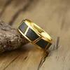 China Manufacturers of Tungsten Jewelry Custom-Made Wholesale Black Gold Men′ S Tungsten Fashion Ring Tstr088 for sale
