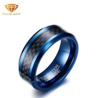 China Factory Direct Supply Tungsten Steel Jewelry Men′ S Tungsten Steel Ring Carbon Fiber Blue Men′ S Ring Ring Tst2183 for sale