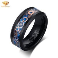 China Trendy Fashion Tungsten Steel Gear Ring Black Men's Jewelry Factory Direct Supply Tst2115 for sale