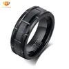 China Tungsten Steel Tire Tire Ring Black Men′ S Groove Ring Jewelry Wholesale Tst2113 for sale