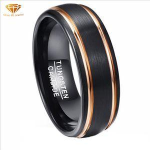 China Factory Direct Sales Fashion New Tungsten Steel Black Rose Ring Fashion Men Tungsten Steel Ring Creative Gift Wholesale Jewelry Tst2303 for sale