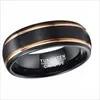 China Factory Direct Sales Fashion New Tungsten Steel Black Rose Ring Fashion Men Tungsten Steel Ring Creative Gift Wholesale Jewelry Tst2303 for sale