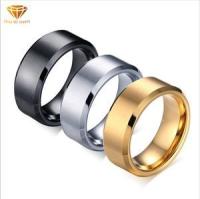 China Fashion Jewelry Wholesale Pure Tungsten Gold Ring for Men Ring Scratch Resistant Tungsten Steel Ring Tst1601 for sale