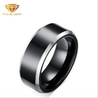 China Fashion Jewelry 8mm Black Plating Tungsten Gold Ring for Men Scratch Resistant Tungsten Steel Ring Tst1303 for sale