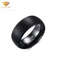 China Wholesale Jewelry 8mm Brushed Tungsten Steel Ring Black Trendy Men's Tungsten Steel Jewelry Tst8251 for sale