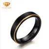 China Men Rings Custom-Made Tungsten Rings Wholesale Men Tungsten Steel Brushed Black Gold Ring for Men Tst8138 for sale