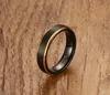 China Men Rings Custom-Made Tungsten Rings Wholesale Men Tungsten Steel Brushed Black Gold Ring for Men Tst8138 for sale