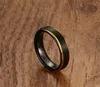 China Men Rings Custom-Made Tungsten Rings Wholesale Men Tungsten Steel Brushed Black Gold Ring for Men Tst8138 for sale