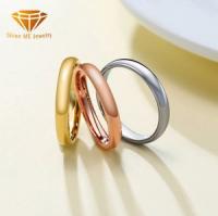 China 3mm Tungsten Steel Light Body 18K Ring Female Rings Plain Ring Ins Japan and South Korea Glossy Ring Tst2840 for sale