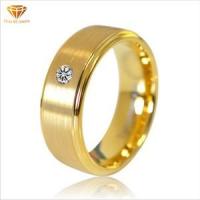China Fashion Jewelry Tungsten IP Gold Ring Zircon CZ Tungsten Gold Ring for Men and Women  Tst4229 for sale