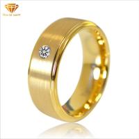 China Fashion Jewelry Tungsten IP Gold Ring Zircon CZ Tungsten Gold Ring for Men and Women  Tst4229 for sale