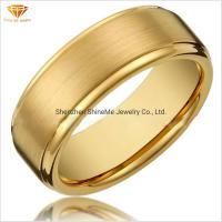 China Fashion Jewelry Tungsten IP Gold Ring Zircon CZ Tungsten Gold Ring for Men and Women  Tst4229 for sale