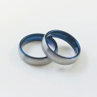 China Factory Wholesale New Tungsten Steel Ring 4mm Wide Blue Matte Ring Tungsten Gold Ring for Men and Women Jewelry Tst4193 for sale