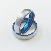 China Factory Wholesale New Tungsten Steel Ring 4mm Wide Blue Matte Ring Tungsten Gold Ring for Men and Women Jewelry Tst4193 for sale