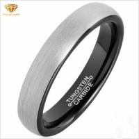 China Wholesale 4mm Wide Full Arc Electroplated Black Matte Tungsten Steel Ring Couple Ring Men and Women Tungsten Gold Ring Tst4192 for sale