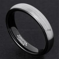 China Wholesale 4mm Wide Full Arc Electroplated Black Matte Tungsten Steel Ring Couple Ring Men and Women Tungsten Gold Ring Tst4192 for sale