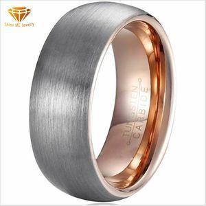 China High Quality Plated Jewelry Tungsten Matte Ring Tungsten Rose Gold Ring Tst4182 for sale