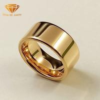 China Fashion Jewelry Top Quality Body Jewelry 10mm Width PVD Rose Gold Polished Tungsten Carbide Rings Tst2922 for sale