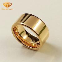 China Fashion Jewelry Top Quality Body Jewelry 10mm Width PVD Rose Gold Polished Tungsten Carbide Rings Tst2922 for sale