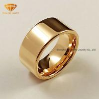 China Fashion Jewelry Top Quality Body Jewelry 10mm Width PVD Rose Gold Polished Tungsten Carbide Rings Tst2922 for sale